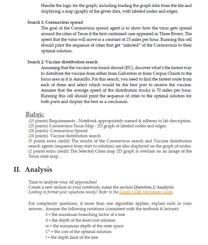 Lab 2: Search Objectives • Python - graphs, data | Chegg.com