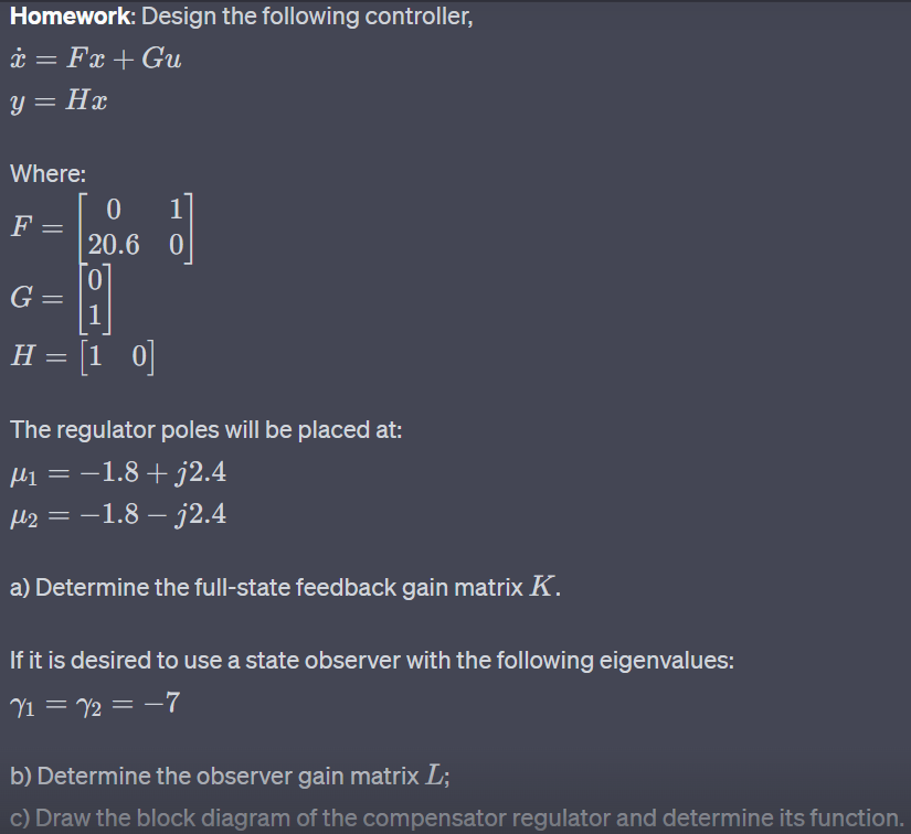 Solved Homework: Design the following controller, | Chegg.com
