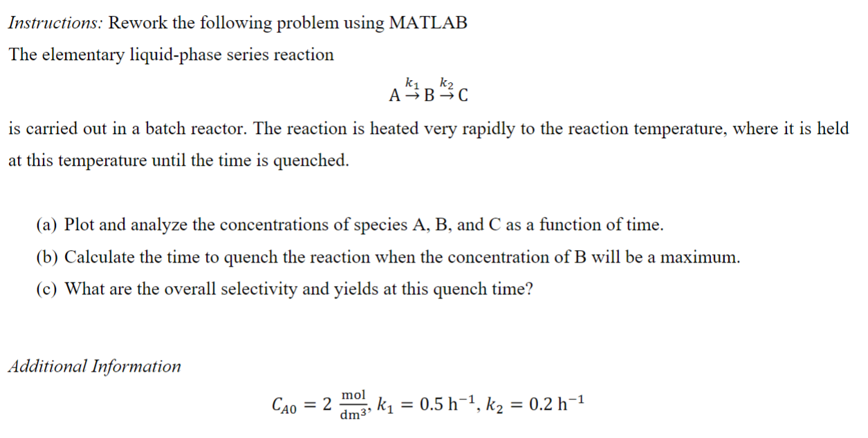 Solved Instructions: Rework the following problem using | Chegg.com