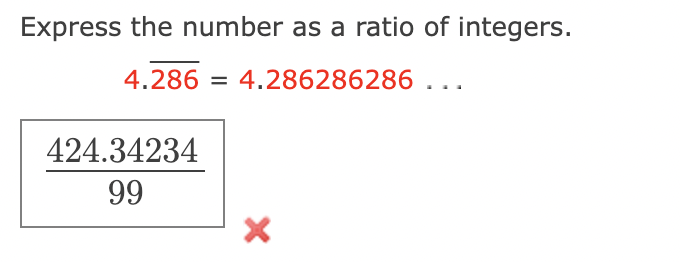 Solved Express the number as a ratio of integers. | Chegg.com