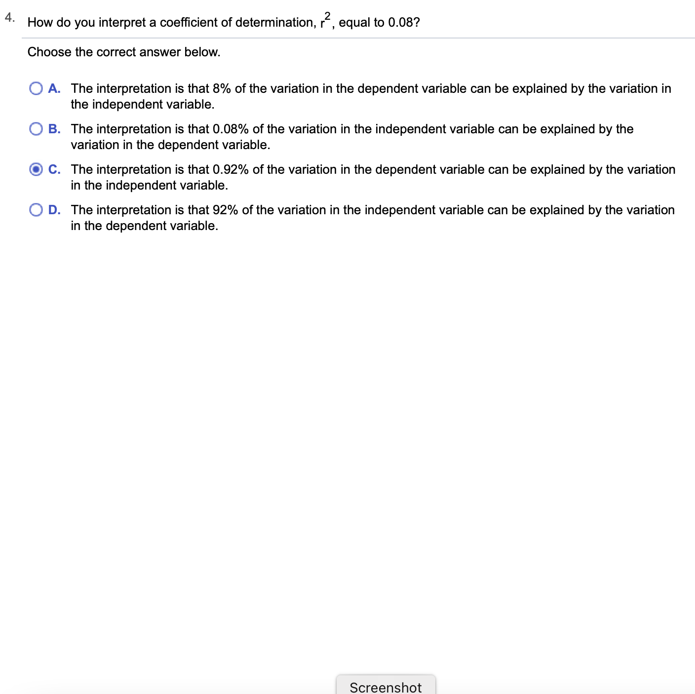 Solved How do you interpret a coefficient of determination, | Chegg.com