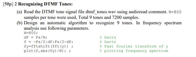 Solved Dual Tone Multi Frequency (DTMF) Signaling: DTMF | Chegg.com