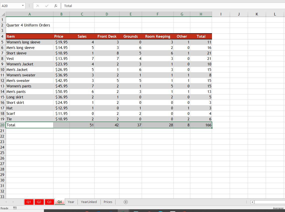 Grader - Instructions Excel 2019 Project | Chegg.com