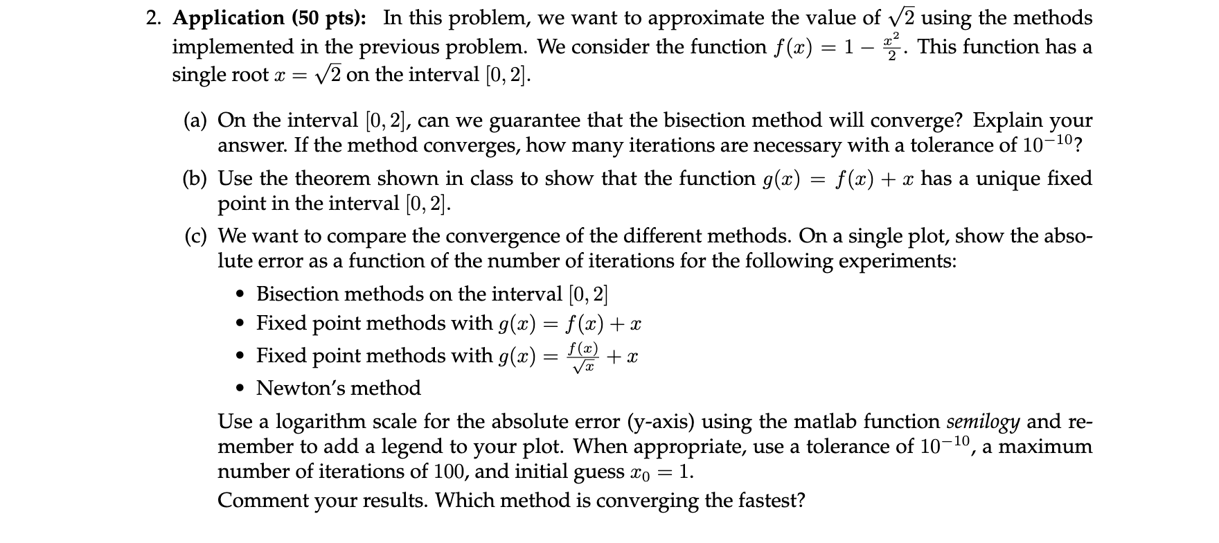 Application (50 pts): In this problem, we want to | Chegg.com