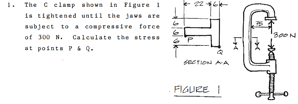 Solved 1 The C clamp shown in Figure1 is tightened until the | Chegg.com
