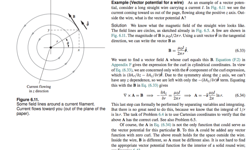 Solved 6.4 Vector potential for a wire * Consider the | Chegg.com