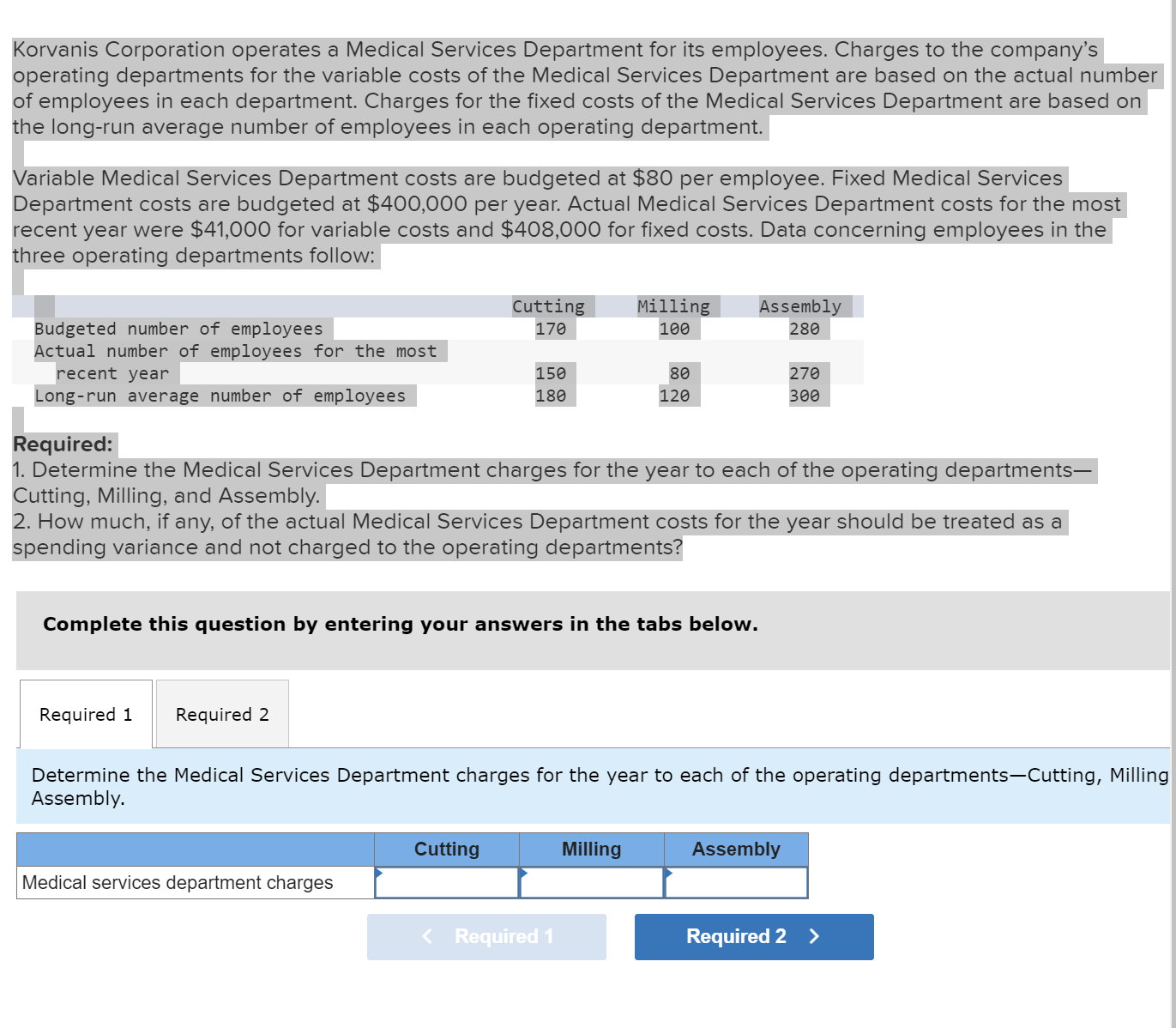 Solved Korvanis Corporation operates a Medical Services | Chegg.com