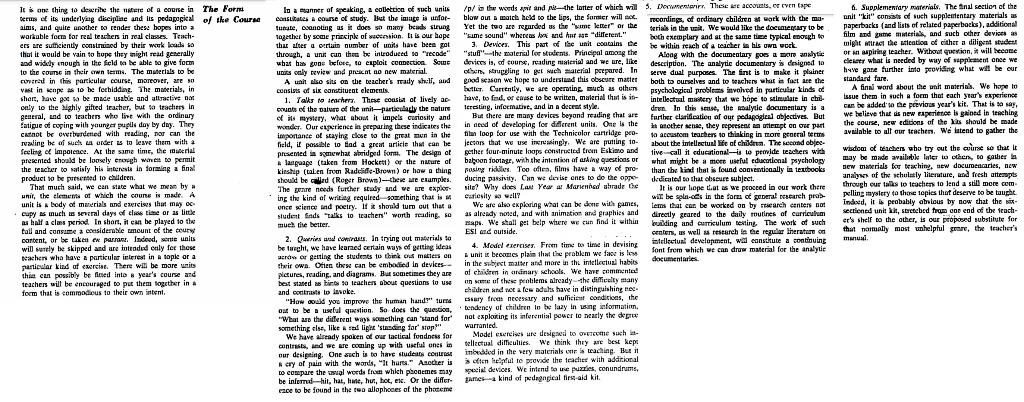 In curriculum development, Bruner's piece in the | Chegg.com