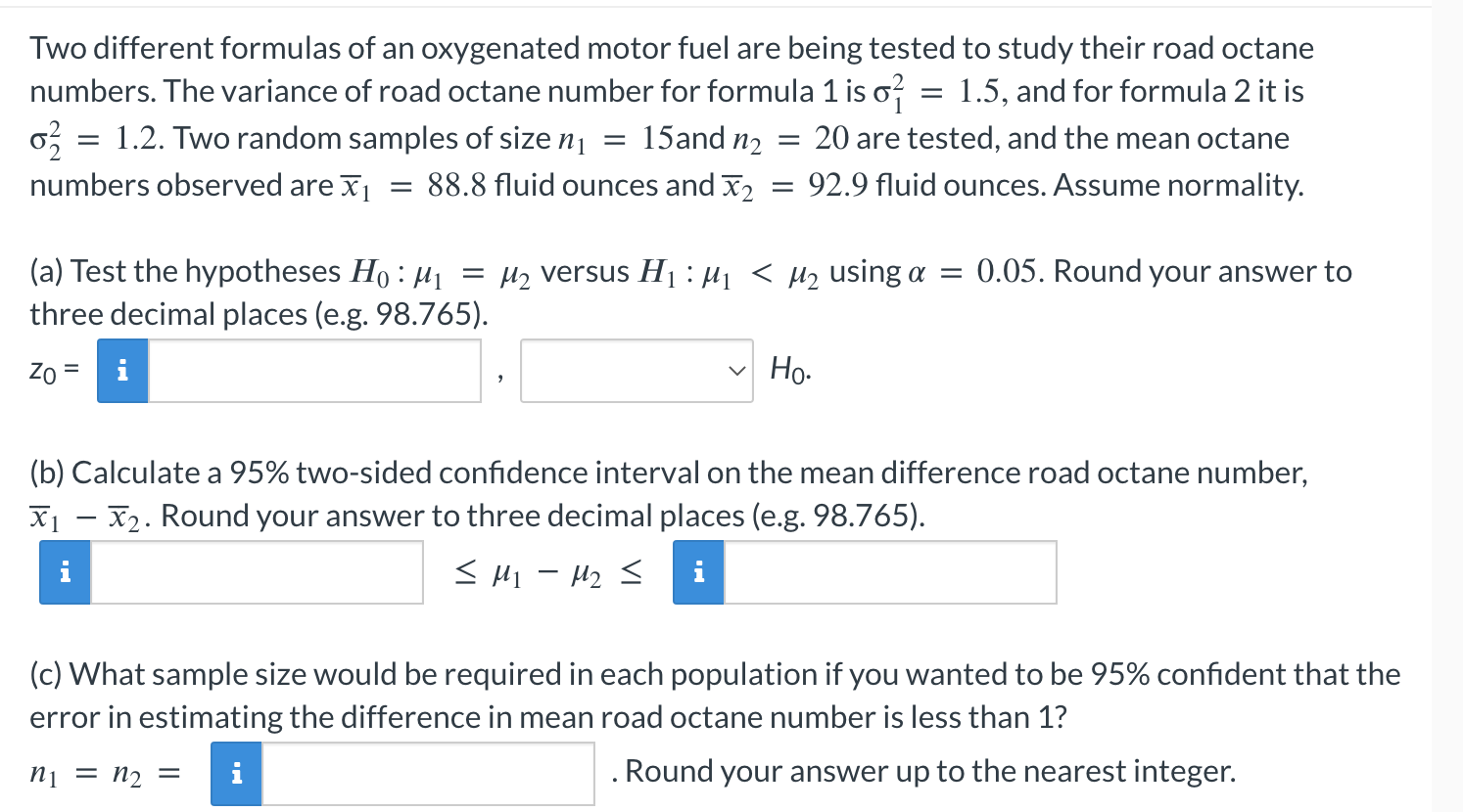 Solved Two different formulas of an oxygenated motor fuel | Chegg.com