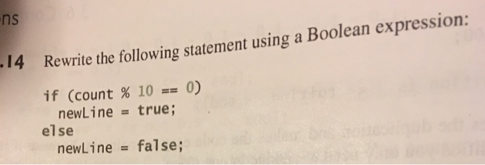 Solved ns 14 Rewrite the following statement using a Boolean | Chegg.com