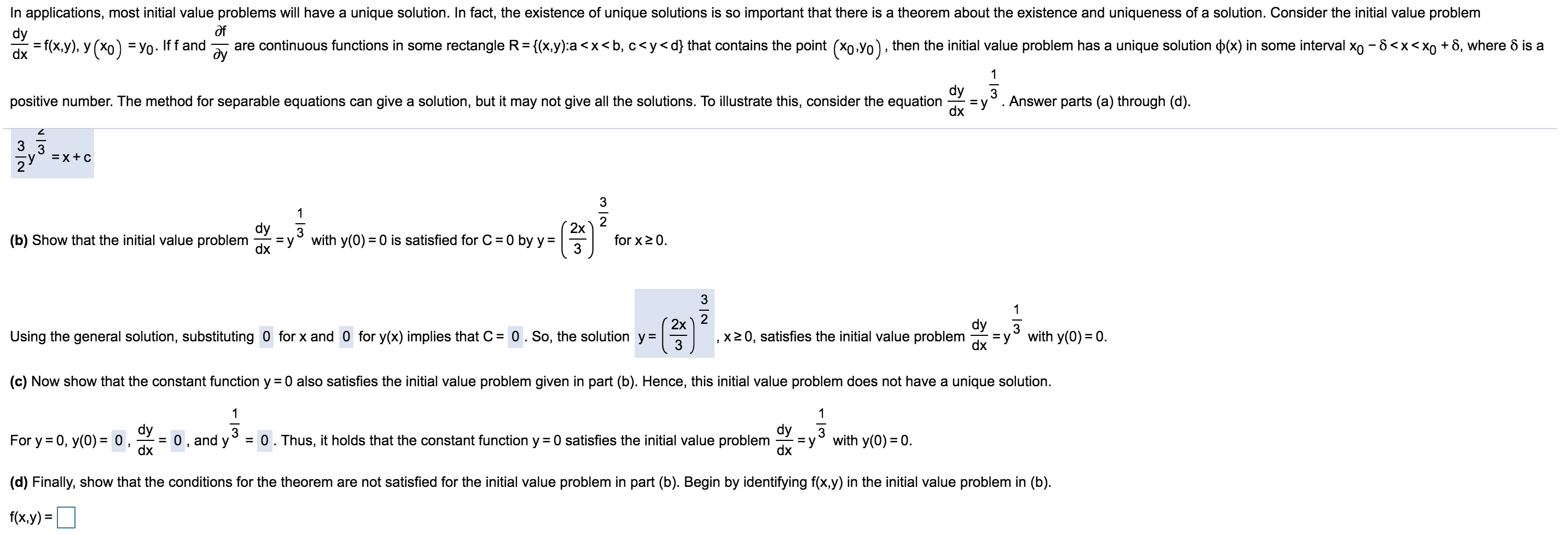 Solved In applications, most initial value problems will | Chegg.com