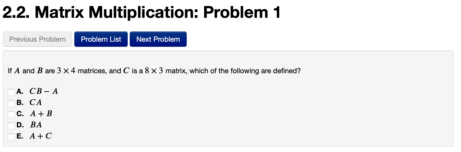 Solved 2.2. Matrix Multiplication: Problem 1 If A and B are | Chegg.com
