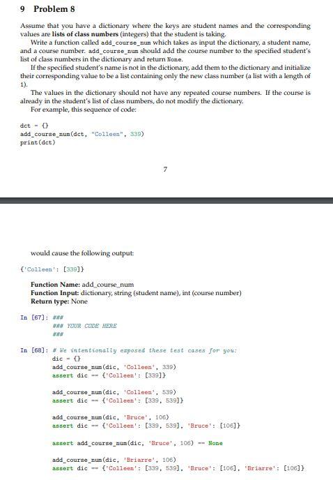 Solved 9 Problem 8 Assume that you have a dictionary where | Chegg.com