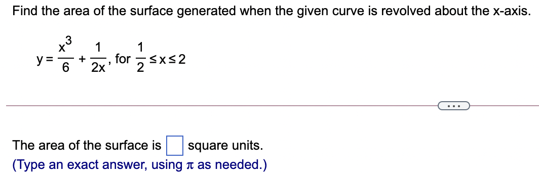 Solved Find the area of the surface generated when the given | Chegg.com