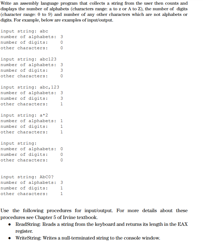 Solved Write an assembly language program that collects a | Chegg.com