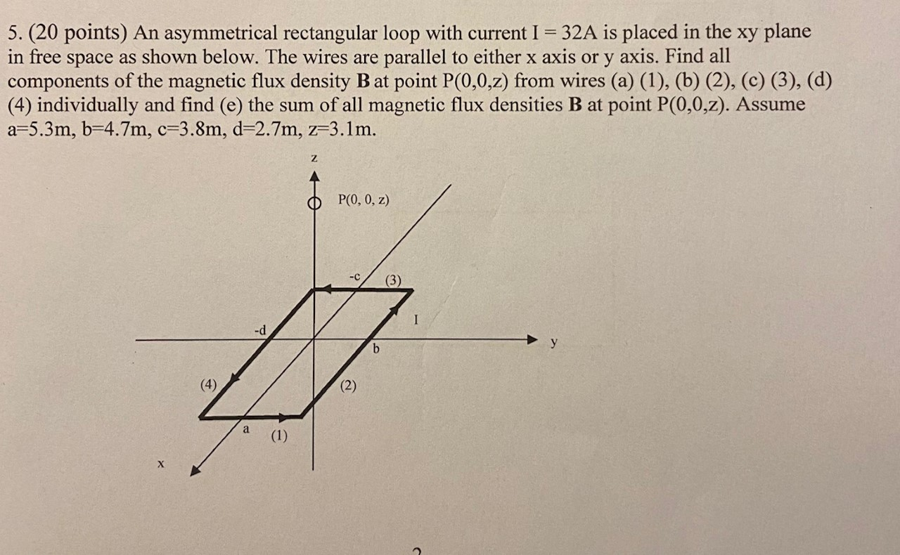 5.(20 points) An asymmetrical rectangular loop with | Chegg.com