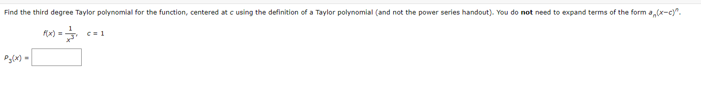 Solved Find the third degree Taylor polynomial for the | Chegg.com