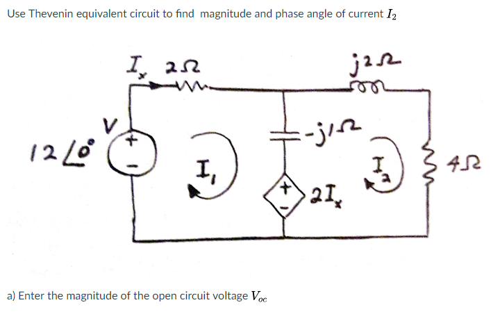 Solved Use Thevenin equivalent circuit to find magnitude and | Chegg.com