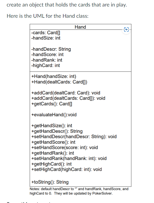 Solved If there is a player, card, pokerSolver, and deck | Chegg.com