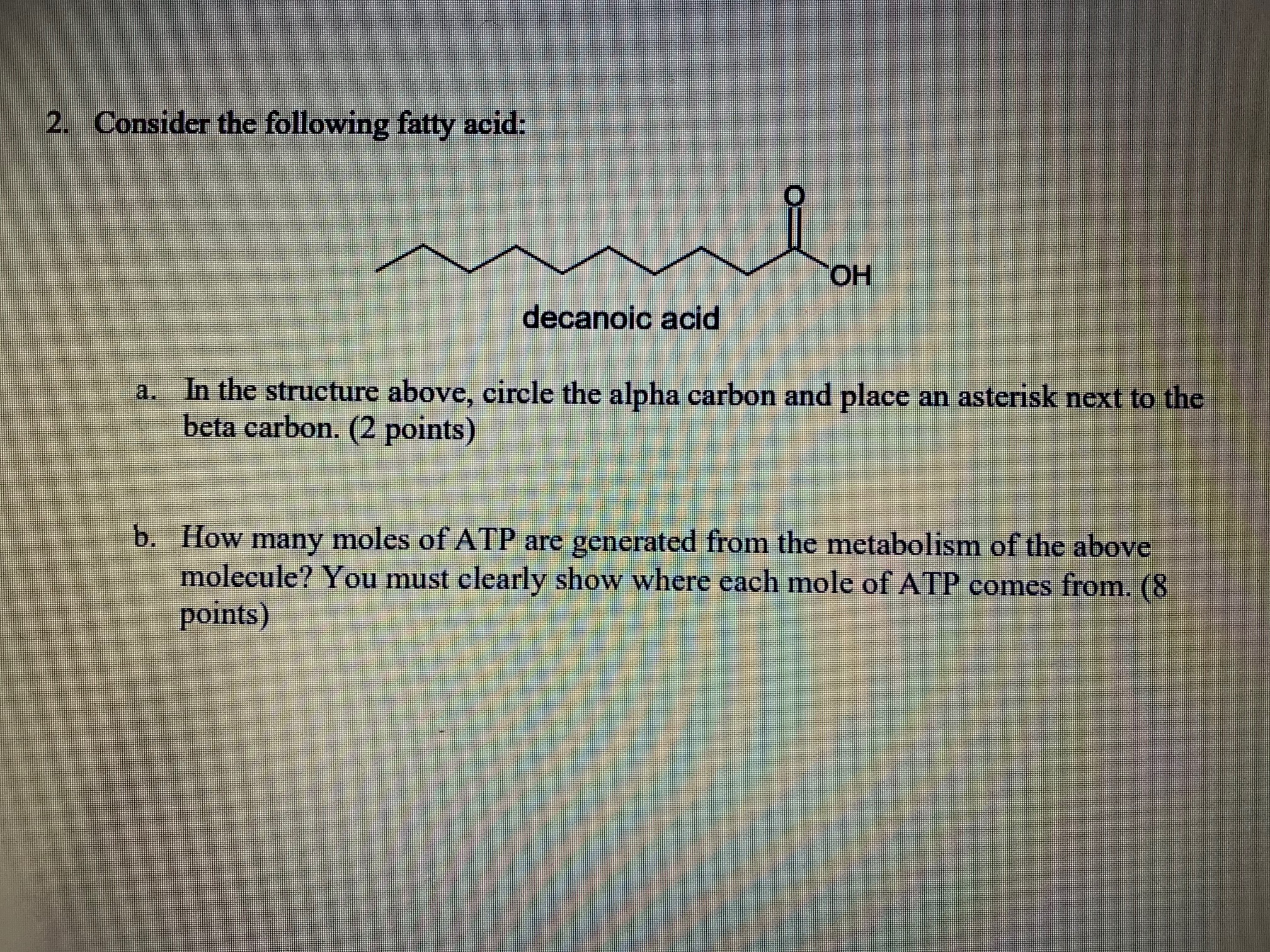 Solved a. In the structure above, circle the alpha carbon | Chegg.com