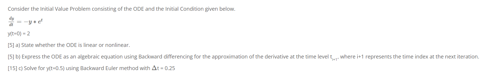 Solved Consider the Initial Value Problem consisting of the | Chegg.com
