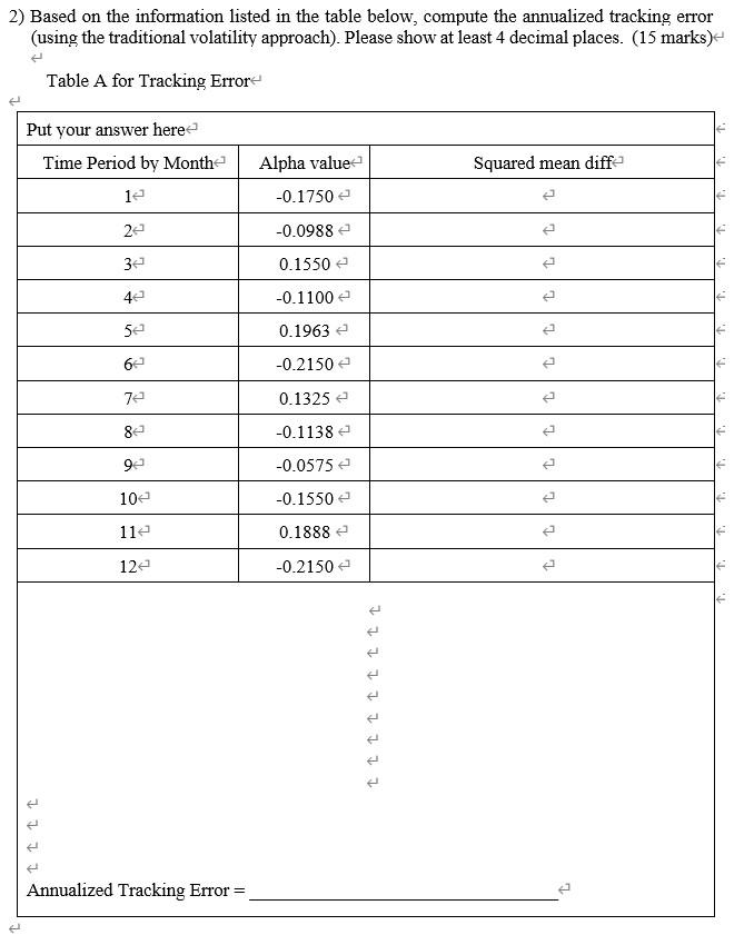 2) Based on the information listed in the table | Chegg.com