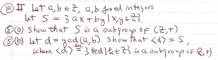 Solved DI Let a, b ez, a, b fixed integers. Let S = 3 ax+by | Chegg.com
