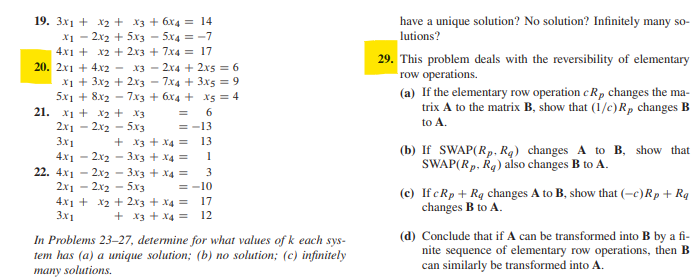 Solved In Problems 11–22, use elementary row operations to | Chegg.com