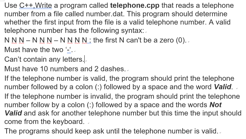 Use C+t Write a program called telephone.cpp that | Chegg.com