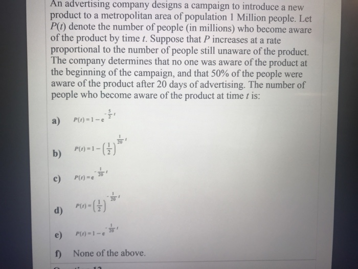 Solved An advertising company designs a campaign to | Chegg.com