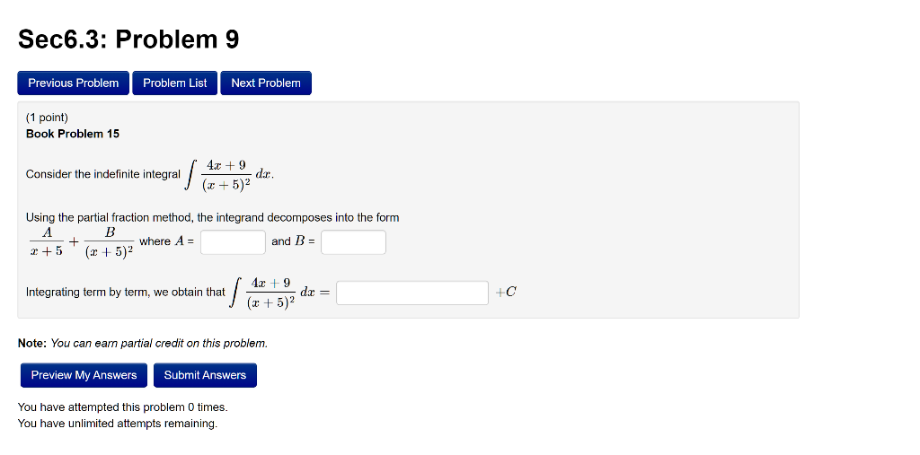 Solved Sec6.3: Problem 9 Previous Problem Problem List Next | Chegg.com