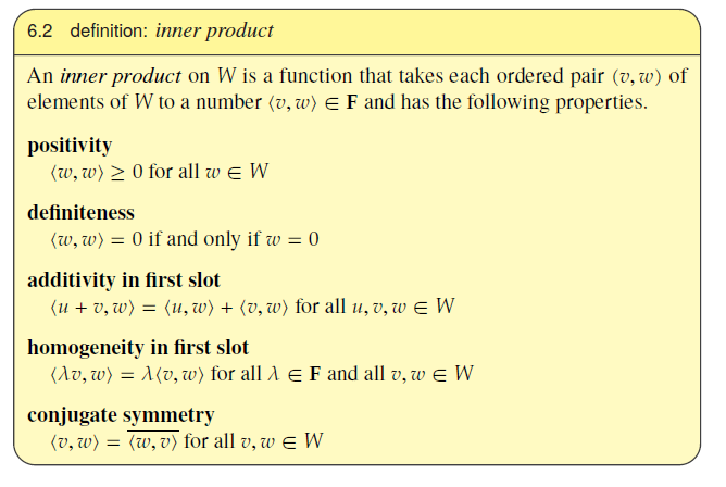 Solved An inner product on W is a function that takes each | Chegg.com
