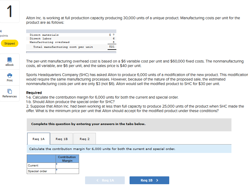 Solved Alton Inc. Is worklng at full production capacity | Chegg.com