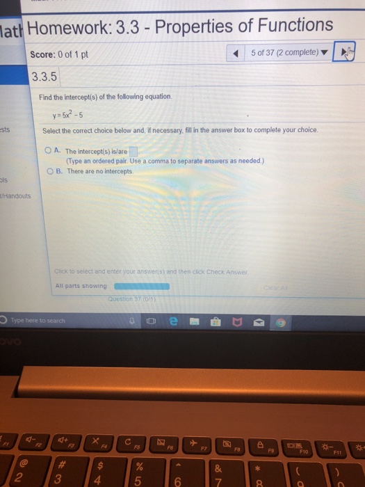Solved Homework 3 3 Properties Of Functions Score 0 Of 1