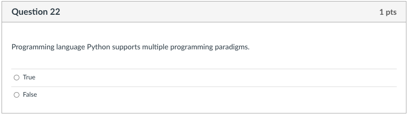 Solved Question 22 Programming language Python supports | Chegg.com