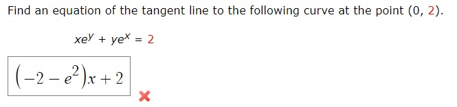 Solved Find an equation of the tangent line to the following | Chegg.com