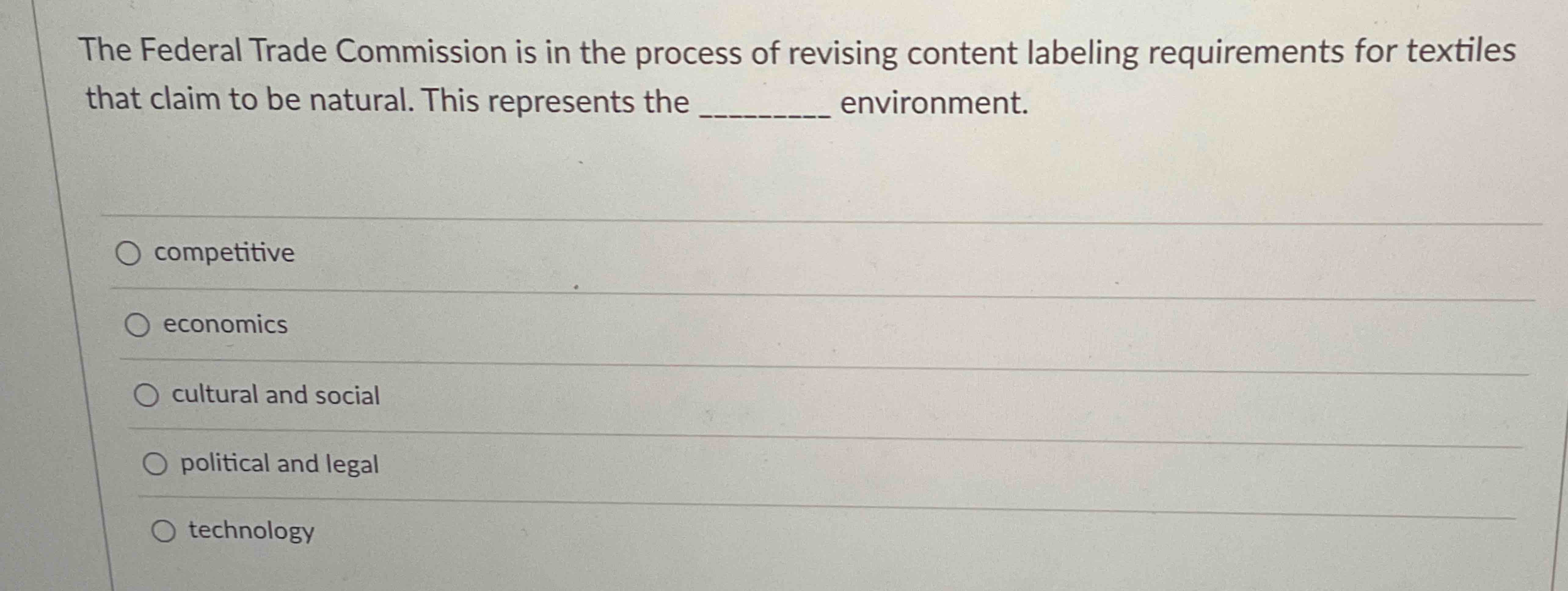 Solved The Federal Trade Commission is in the process of | Chegg.com