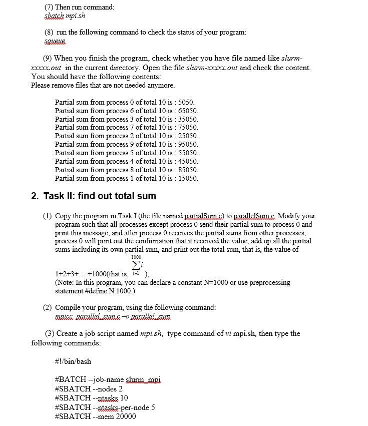 Lab 4 Using MPI Comm Rank and MPL Comm size Using MPI | Chegg.com