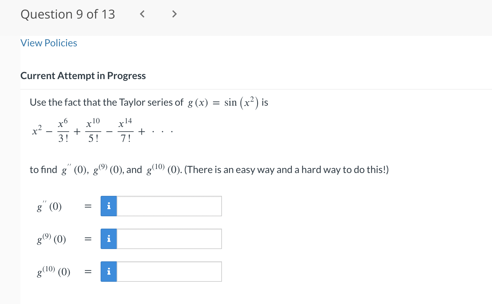 Solved Use the fact that the Taylor series of g(x)=sin(x2) | Chegg.com