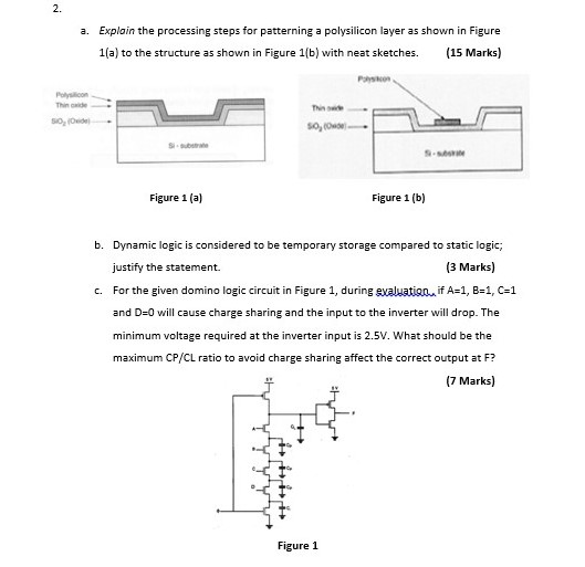 Solved 2. a. Explain the processing steps for patterning a | Chegg.com