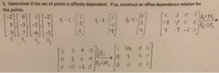 Solved 5. Determine if the set of points is affinely | Chegg.com