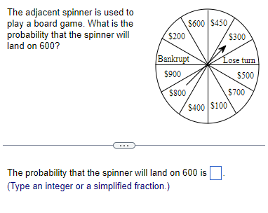 Solved The adjacent spinner is used toplay a board game. | Chegg.com