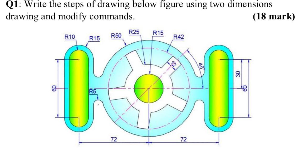 Solved Q1: Write the steps of drawing below figure using two | Chegg.com