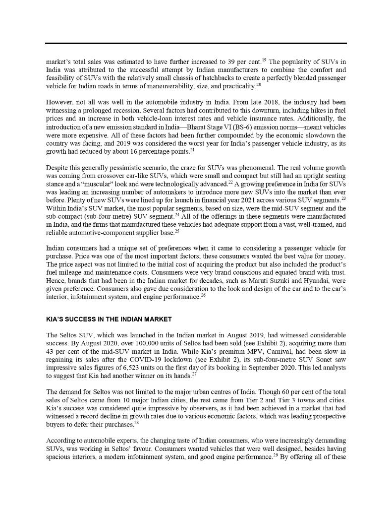 Solved I need you help regarding below case study for "" KIA | Chegg.com