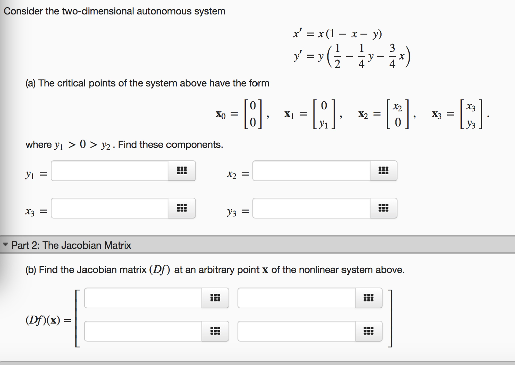 Solved Consider the two-dimensional autonomous system x-x | Chegg.com