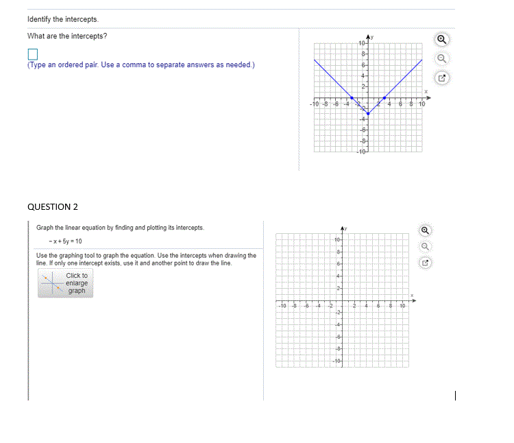 Solved Identify the intercepts. What are the intercepts? AY | Chegg.com