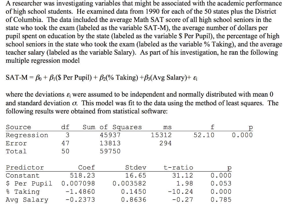 Solved: A Researcher Was Investigating Variables That Migh... | Chegg.com