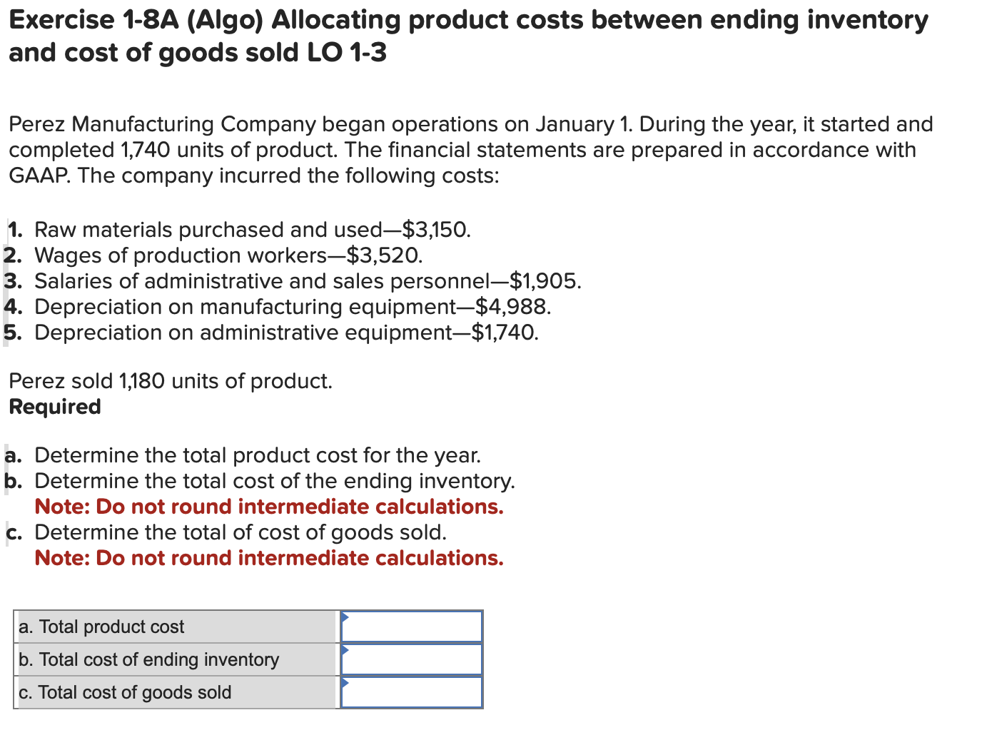 Solved Exercise 1-8A (Algo) Allocating product costs between | Chegg.com