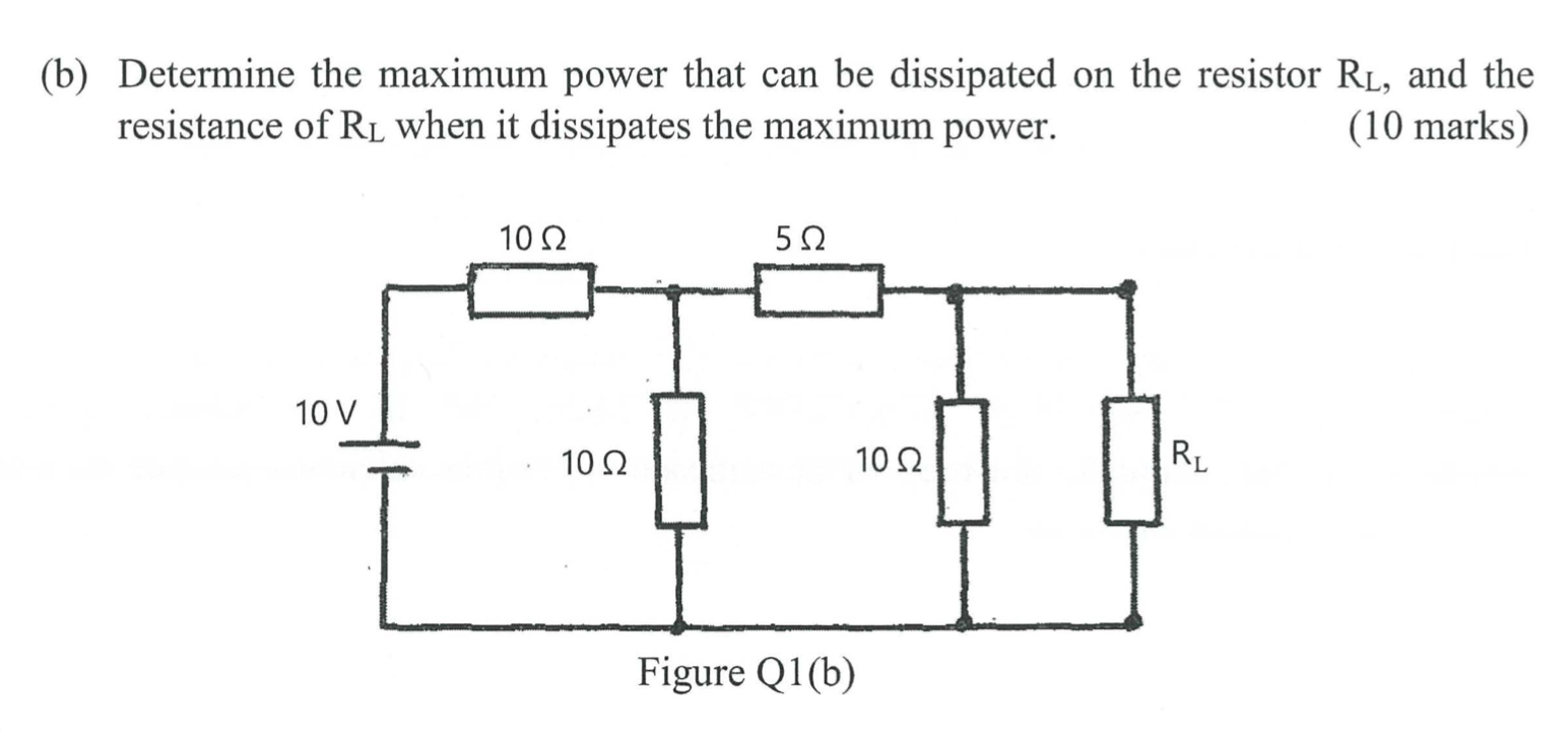 Solved (b) Determine the maximum power that can be | Chegg.com