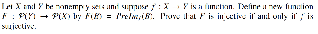 Solved Let X and Y be nonempty sets and suppose f : X → Y is | Chegg.com